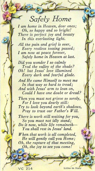 Safely Home Paper Holy Card – National Shrine of St. Dymphna